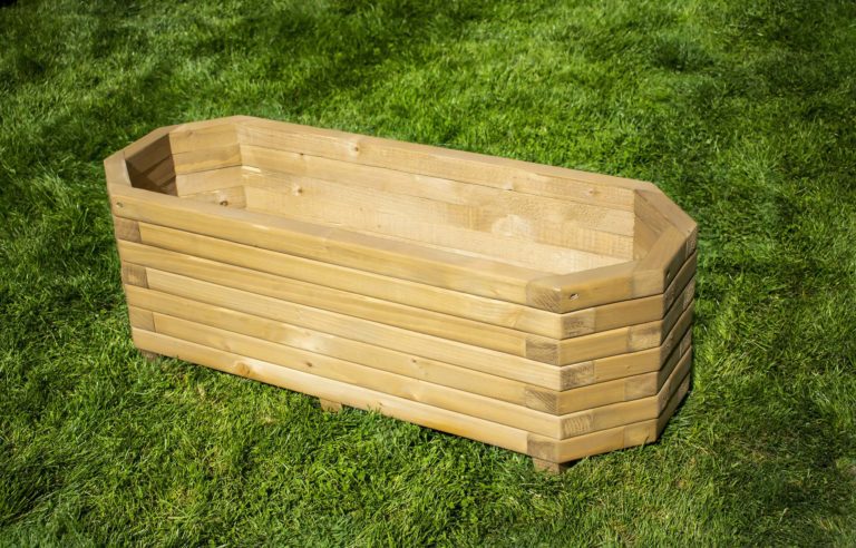 Long Octagonal Wooden Planter | Planters | Pretty Planter